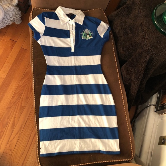 Dereon | Dresses | House Of Dereon Authentic Blue White Casual Mini ...